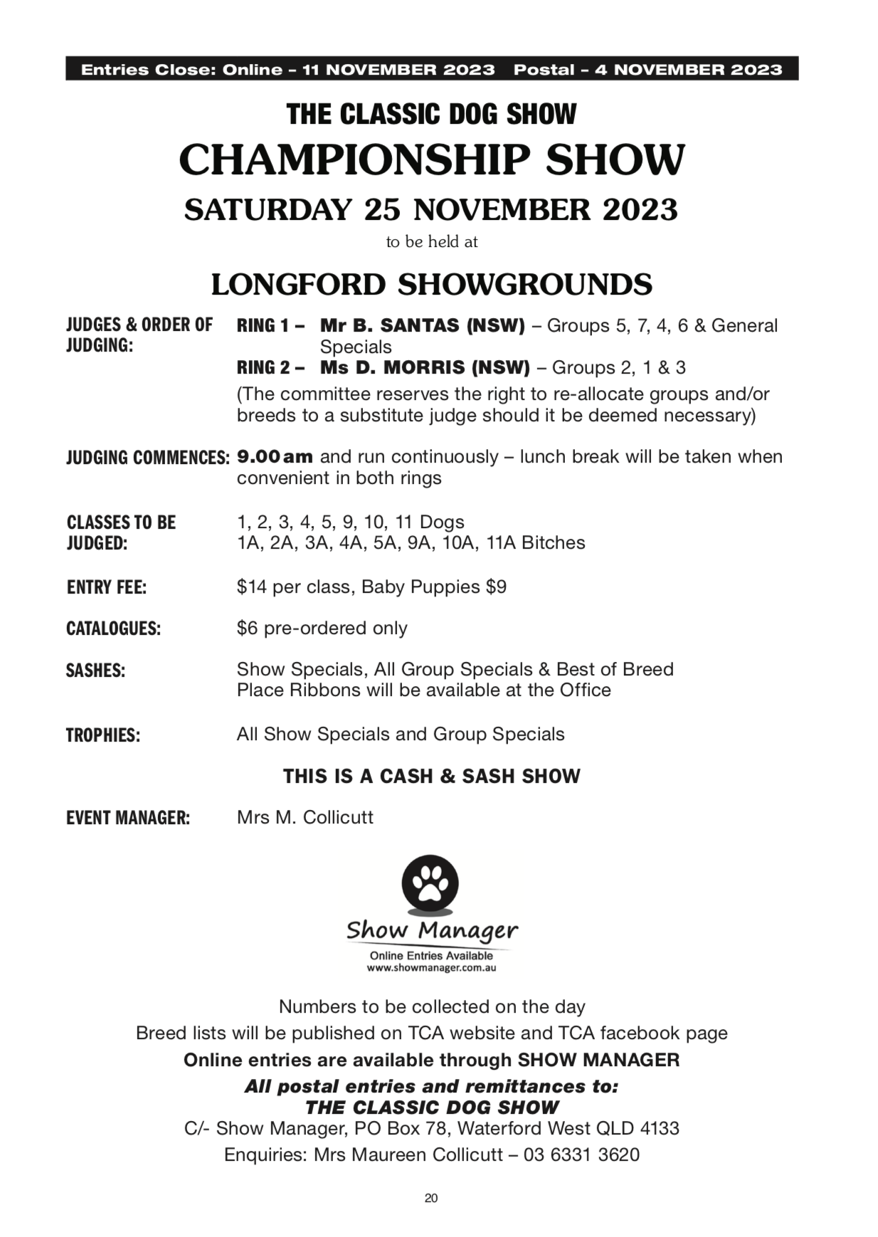 Classic Dog Show (TAS) - 25-Nov-2023 - Dogz Online